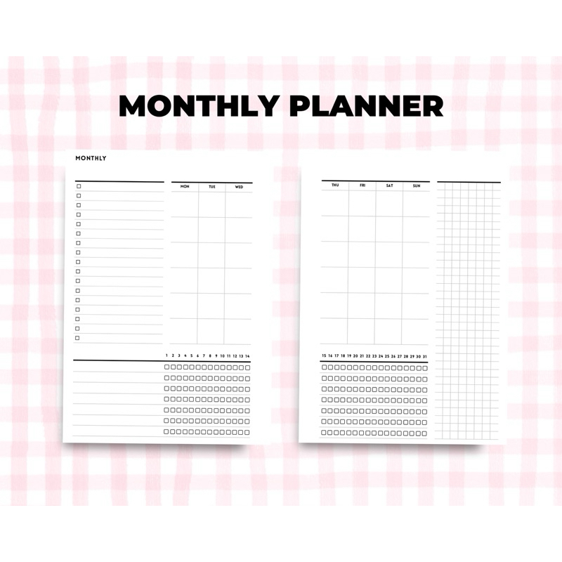 Planner Inserts - Monthly (Undated) | Shopee Philippines