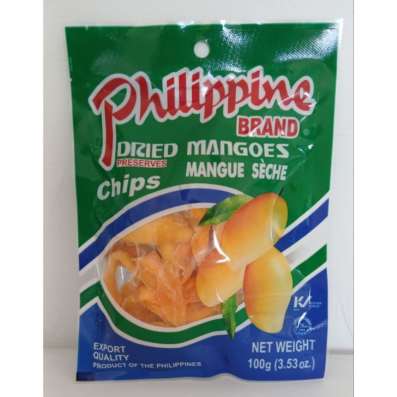 10 PCS -Philippine Brand "DRIED MANGO CHIPS" 100G for only 750!!! | Shopee Philippines