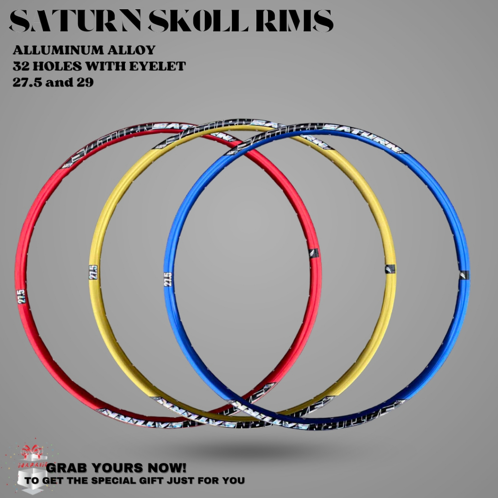 SATURN SKOLL MTB RIM DOUBLE WALL BIKE RIM ALLOY 32 HOLES SOLD AS PAIR ...