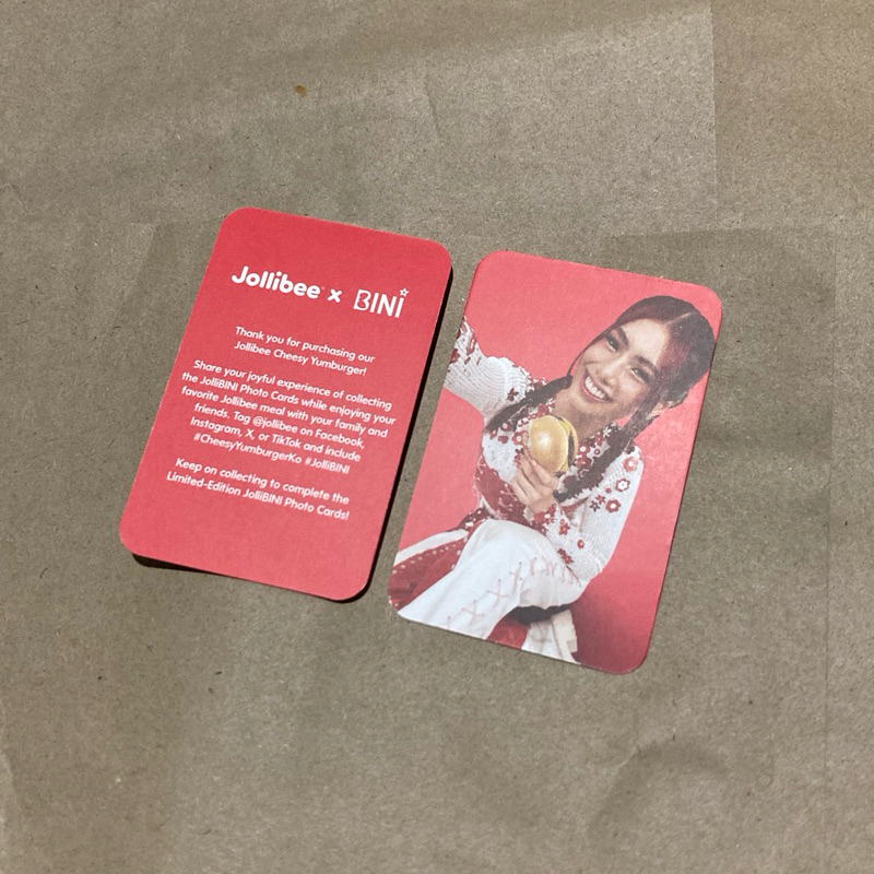 JOLLIBEE X BINI MIKHA CHEESE BURGER PHOTOCARD | Shopee Philippines