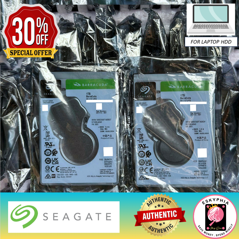Seagate 1TB Barracuda Internal Hard Drive HDD – 2.5 Inch SATA 6 Gb/s for PC Laptop (ST1000LM048 ...