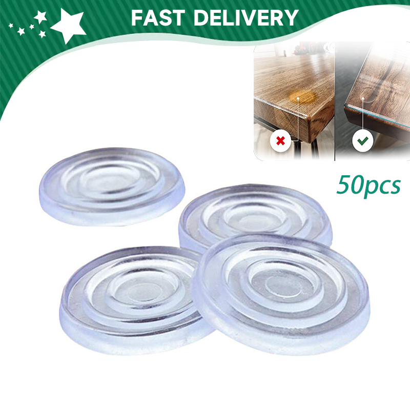 50pcs Clear Glass Table Top Bumpers 20mm Rubber Anti Slip Pads Control ...