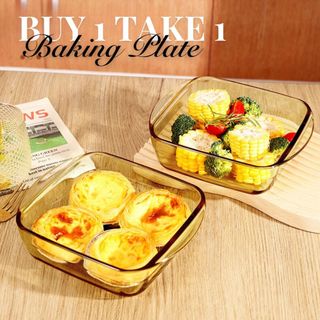 LOCAUPIN BUY 1 TAKE 1 Vintage Borosilicate Glass Plate Microwavable ...