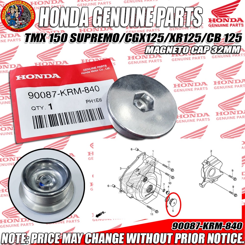 TMX 150 SUPREMO/CGX125/XR125/CB 125 MAGNETO CAP 32MM (HPI) (Genuine ...