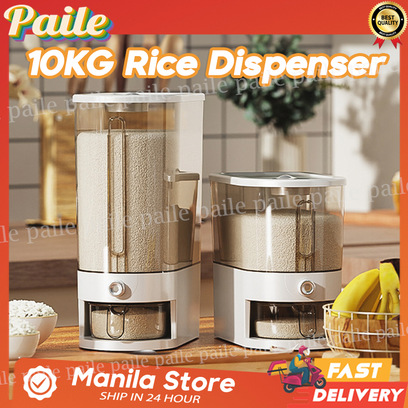 10KG Rice Dispenser Grain Storage Grain Container Storage with Lid ...