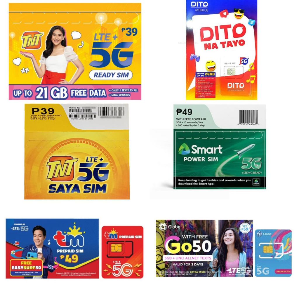 New 5G Sim Card For Smart / TNT / Globe / TM / Dito | Shopee Philippines