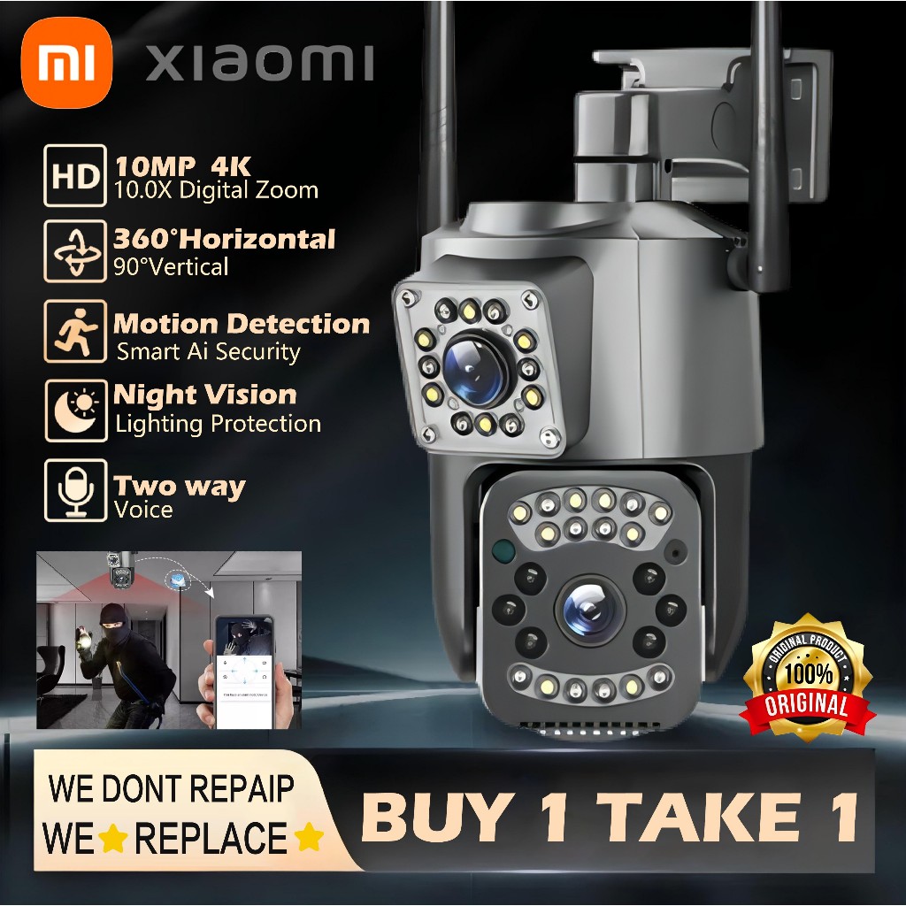 XIAOMI Outdoor CCTV Camera 4K Dual Lens 360 Night Vision Wireles WiFi ...
