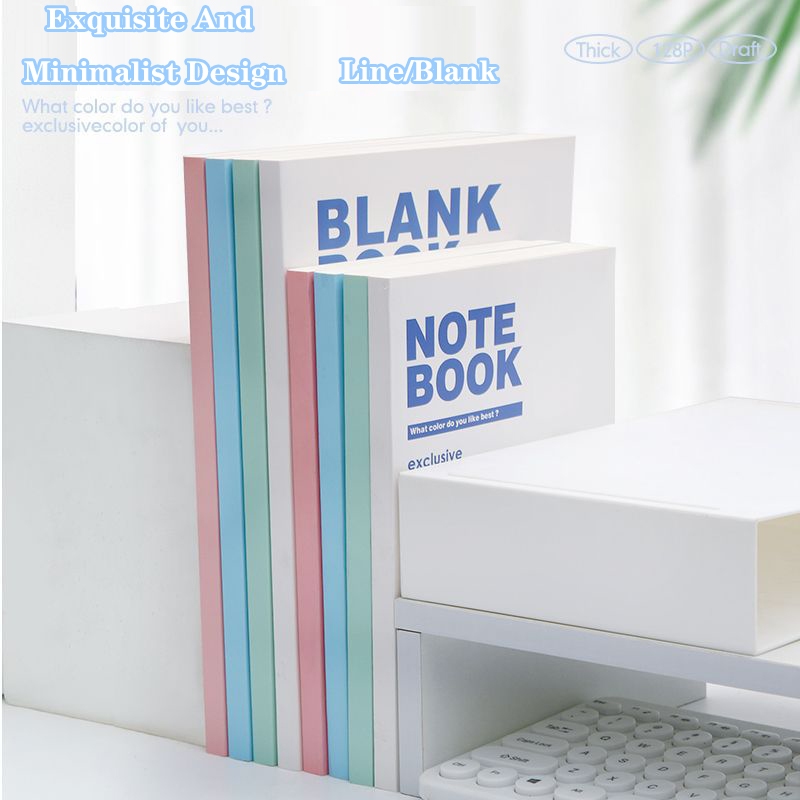 A5/B5 Color Super Thick Notebook 128Sheets Line Blank Notepad Colorful ...