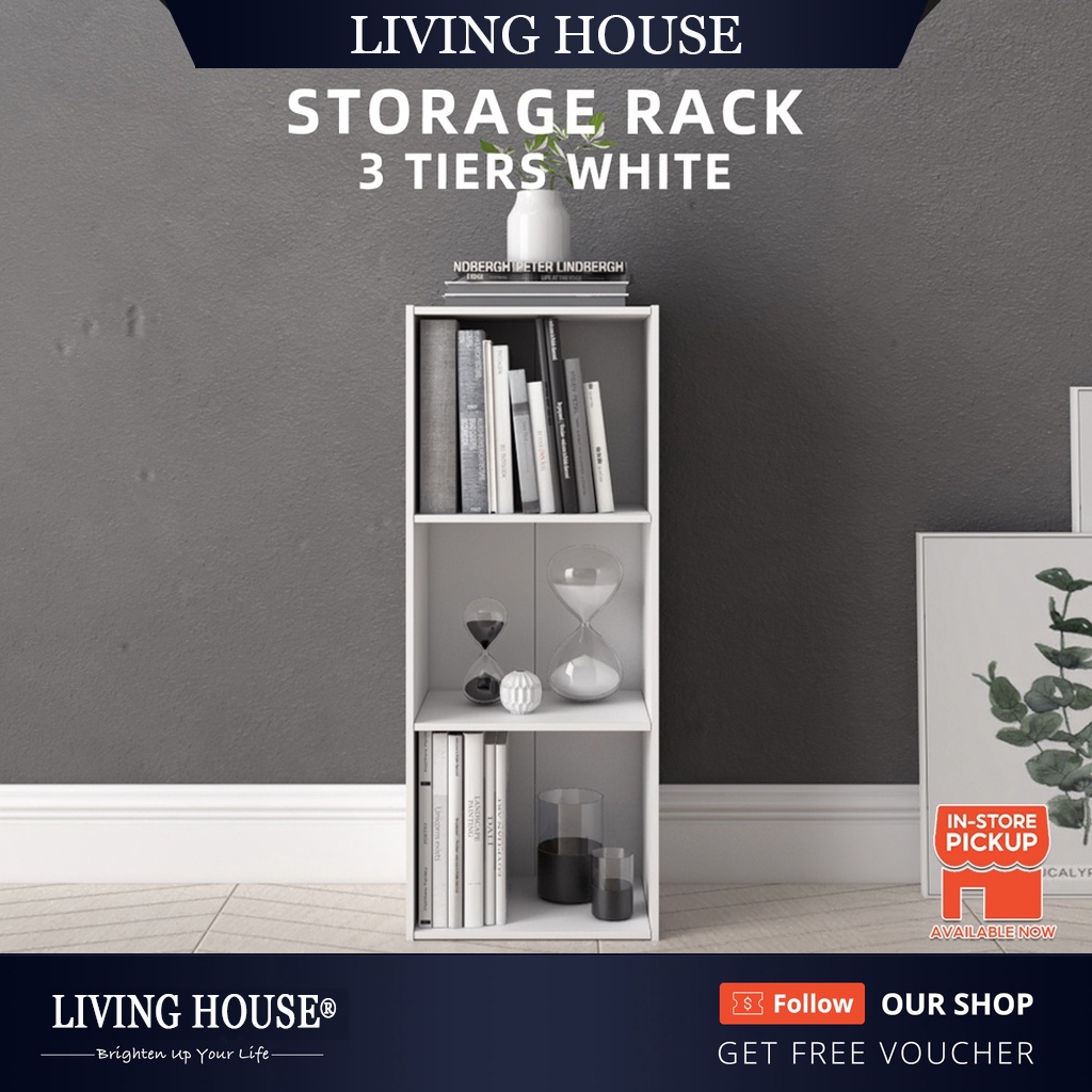 LIVING 3/4 Tier Bookshelf/Multipurpose Rack Book/4 Layer Utility ...