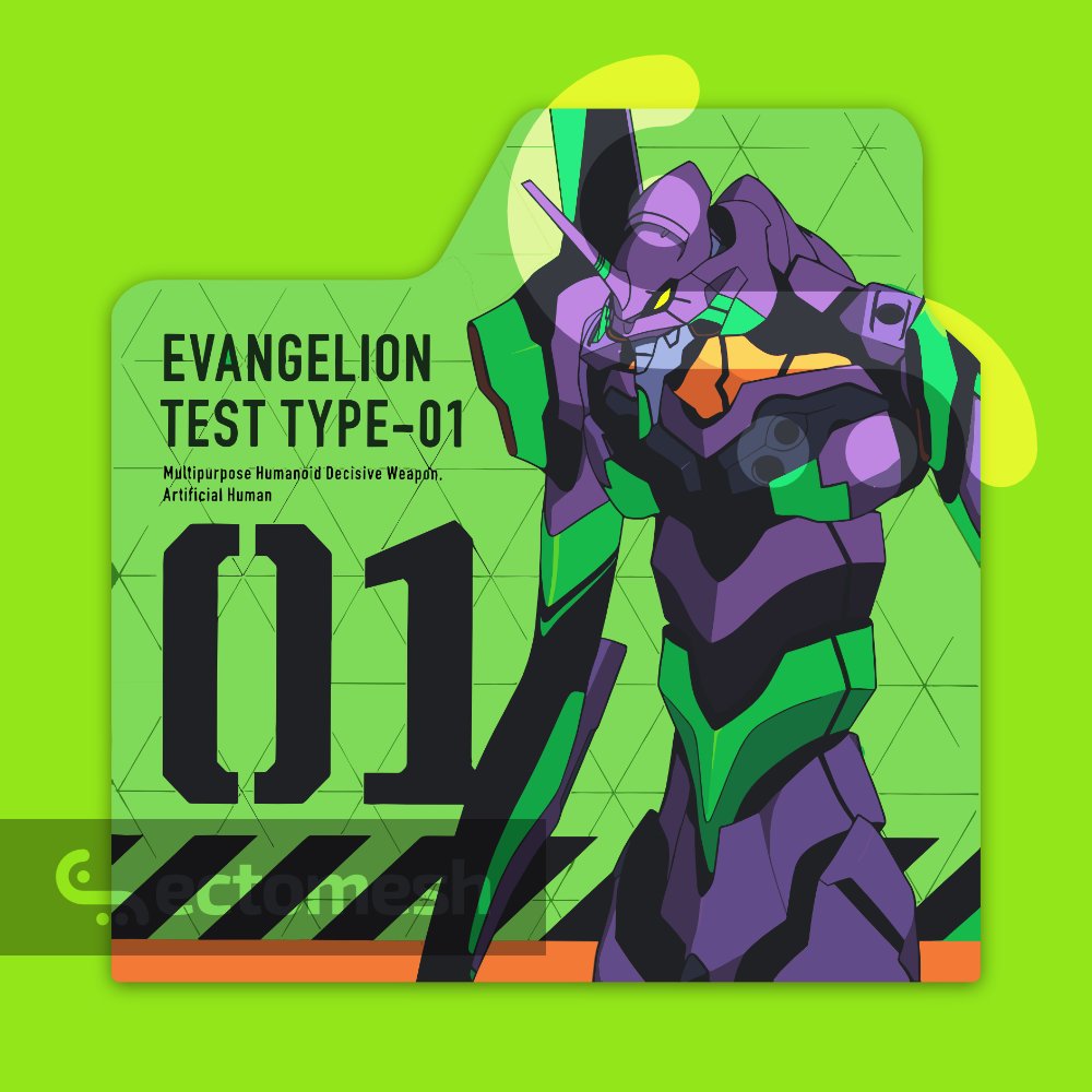 Evangelion EVA-01 Character Tile - Vinyl Waterproof Car Sticker by ...