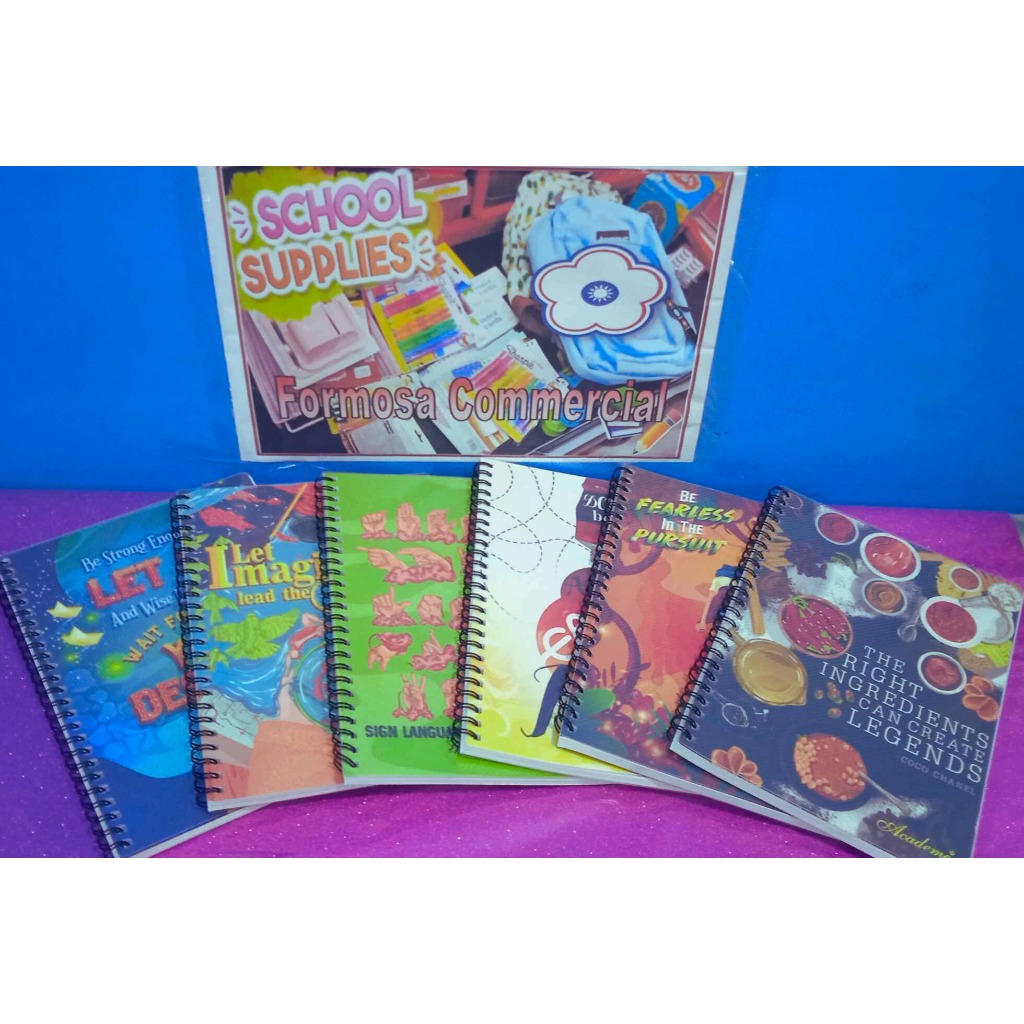 Academe Spiral Notebook with Assorted Designs Per Piece | Shopee ...