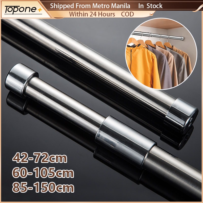 Stainless Steel Telescopic Clothing Rod Wardrobe Rod Retractable ...