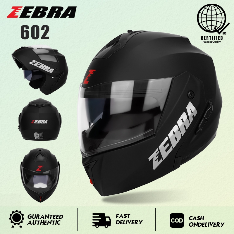 Zebra Helmet YM-602 Modular Helmet Full Face Dual Visor For Men And ...