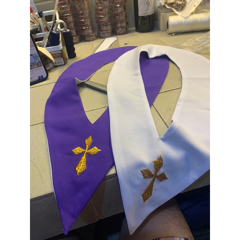 Lay Stole for Lay Ministers (red/green/violet/white/pink/blue) | Shopee ...