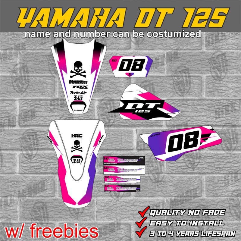 Yamaha DT 125 decals stickers, laminated | Shopee Philippines
