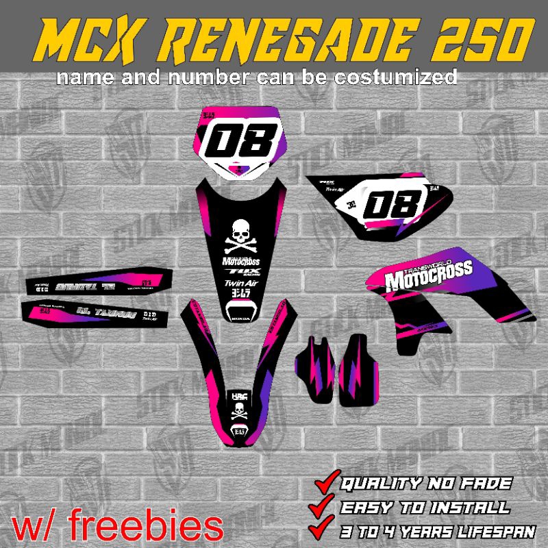 MCX Renegade 250 decals stickers, laminated | Shopee Philippines