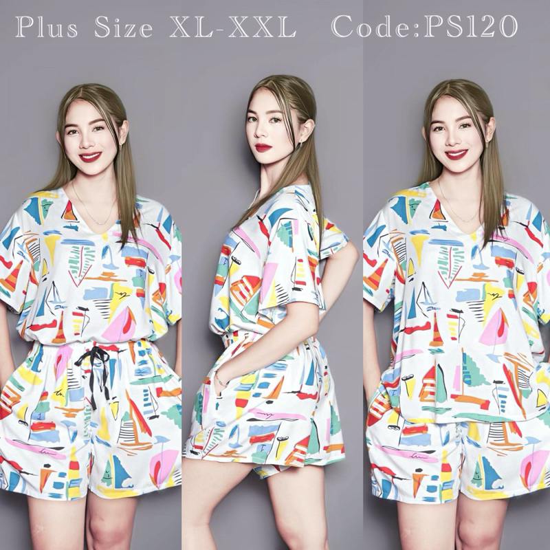 Plus size XL-XXL Terno Summer Printed and PLain Collection | Shopee ...