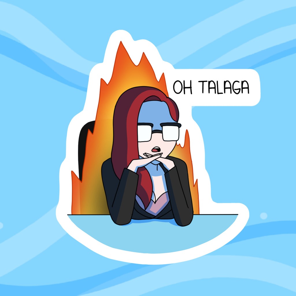 SSKAIT Sofie Waterproof funny multoserye mood die cut sticker - Oh talaga | Shopee Philippines