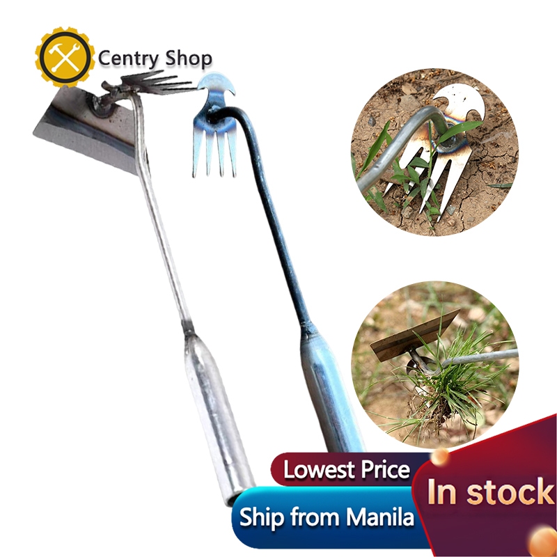 Weeding and rooting tool steel 4 teeth weeder root digger garden hoe ...