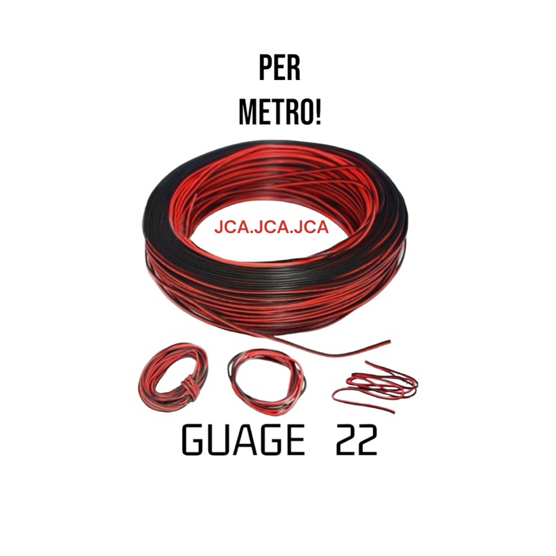 MOTORCYCLE DOUBLE WIRE FOR SPEAKER AND SMALL LIGHT GUAGE 22! (per metro ...