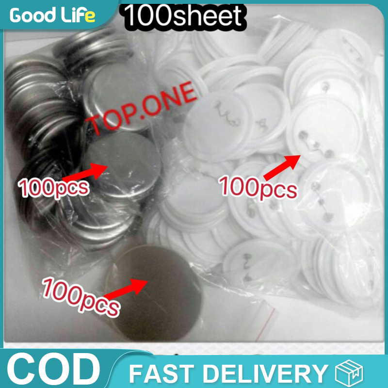 Button pin 32mm 58mm 100sheet Sets (100pcs.)Tinplate badge material ...