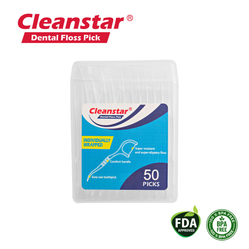 CleanStar Dental Floss Pick Individually Wrapped Box 50pcs | Shopee ...