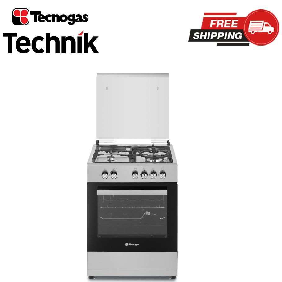 Tecnogas 60cm Cooking Range, 3 Gas Burners with Wok Burner + 1 Electric ...