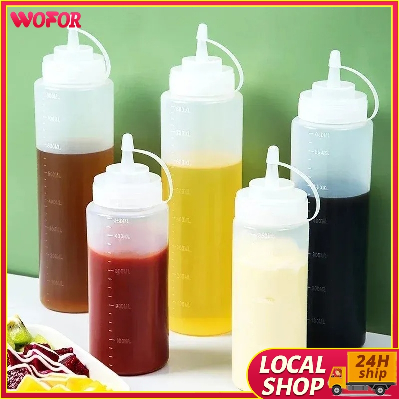 Multi-Purpose Sauce Squeeze Bottle Clear Plastic Lightweight Waterproof ...