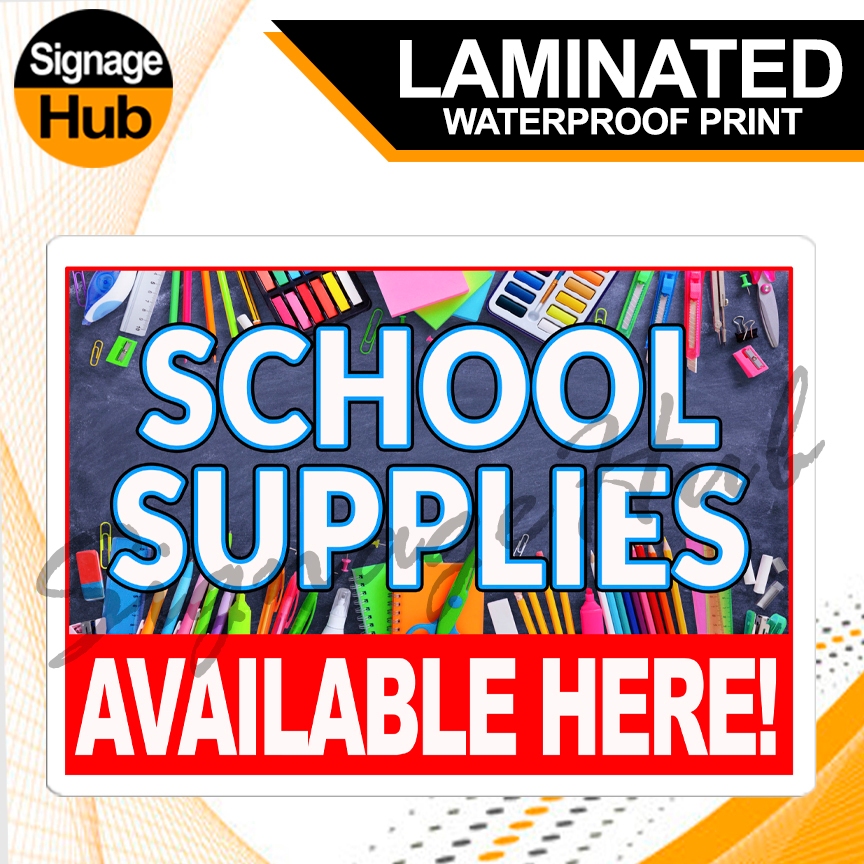 SCHOOL SUPPLIES Signs | Laminated Signage | A4 ( 8" X 11" inches ...