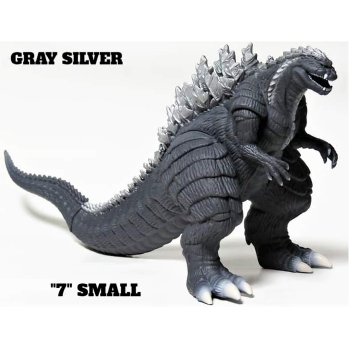GODZILLA FIGURE MODEL DINOSAUR MONTER ( GRAY SILVER ) SMALL 7 INCHES ...