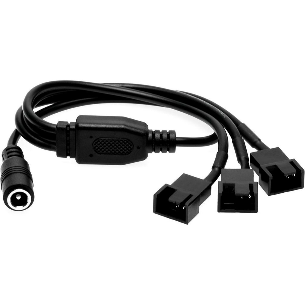 DC5521 12V Plug to 3 PC Fan Power Adapter Cable 3-Pin & 4-Pin Computer ...