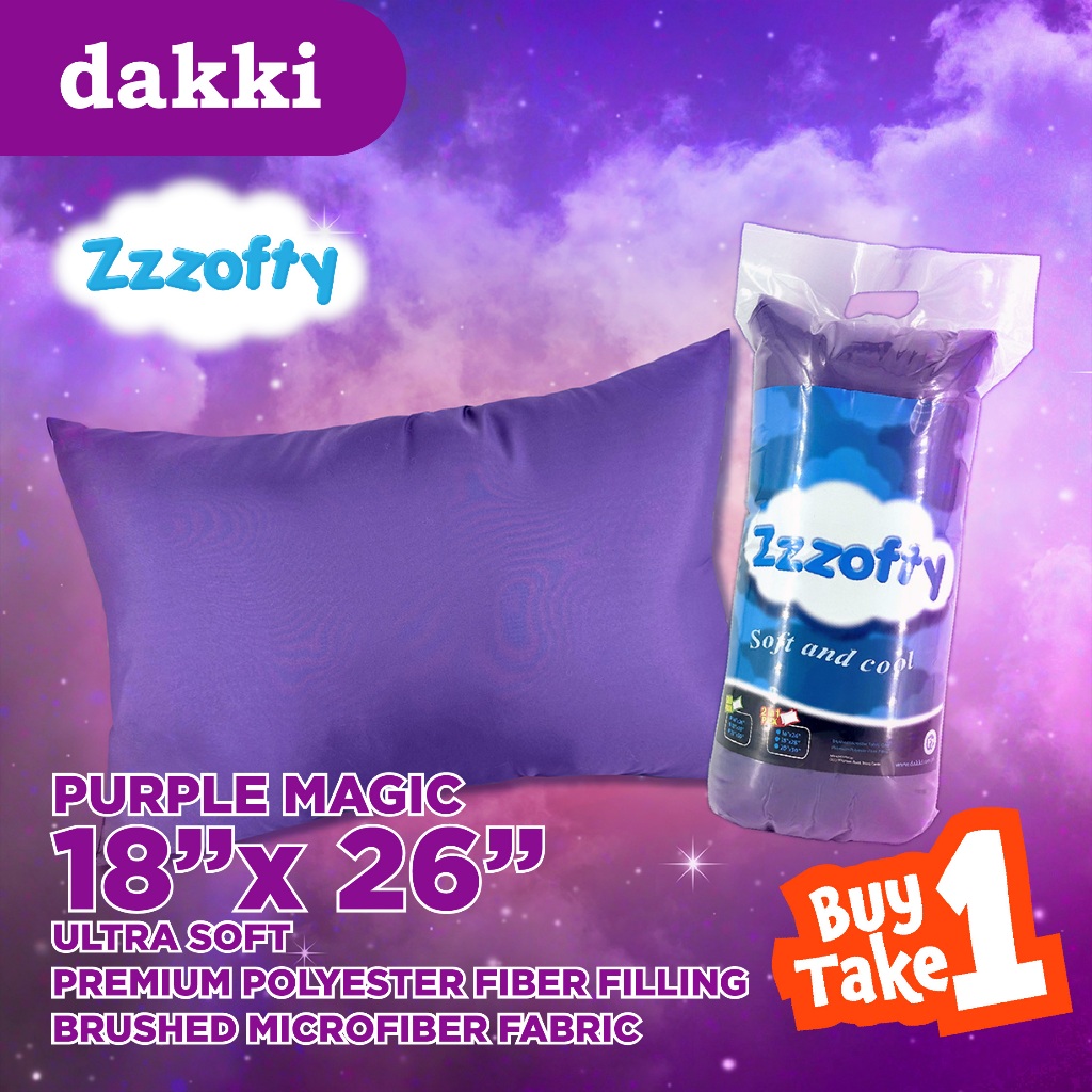 BUY 1 TAKE 1 Dakki ULTRA ZzZOFTy PURPLE MAGIC 18"x26" Regular Pillow | Shopee Philippines