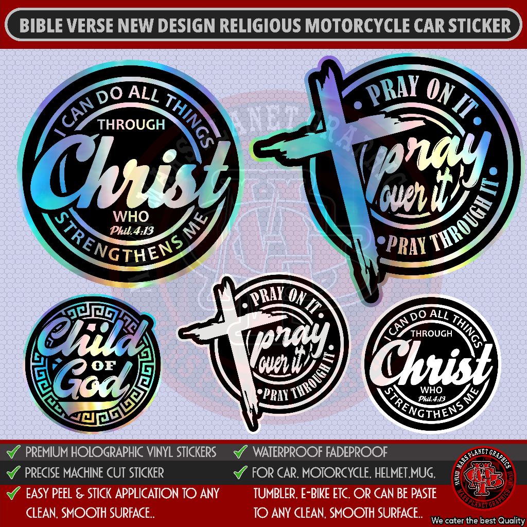 BIBLE VERSE NEW DESIGN RELIGIOUS CAR MOTORCYCLE STICKER WATERPROOF ...
