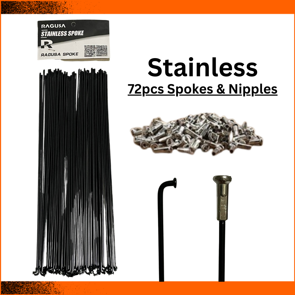 72pcs Ragusa Bicycle Stainless Spokes with Nipples 26 27.5 29 MTB ...