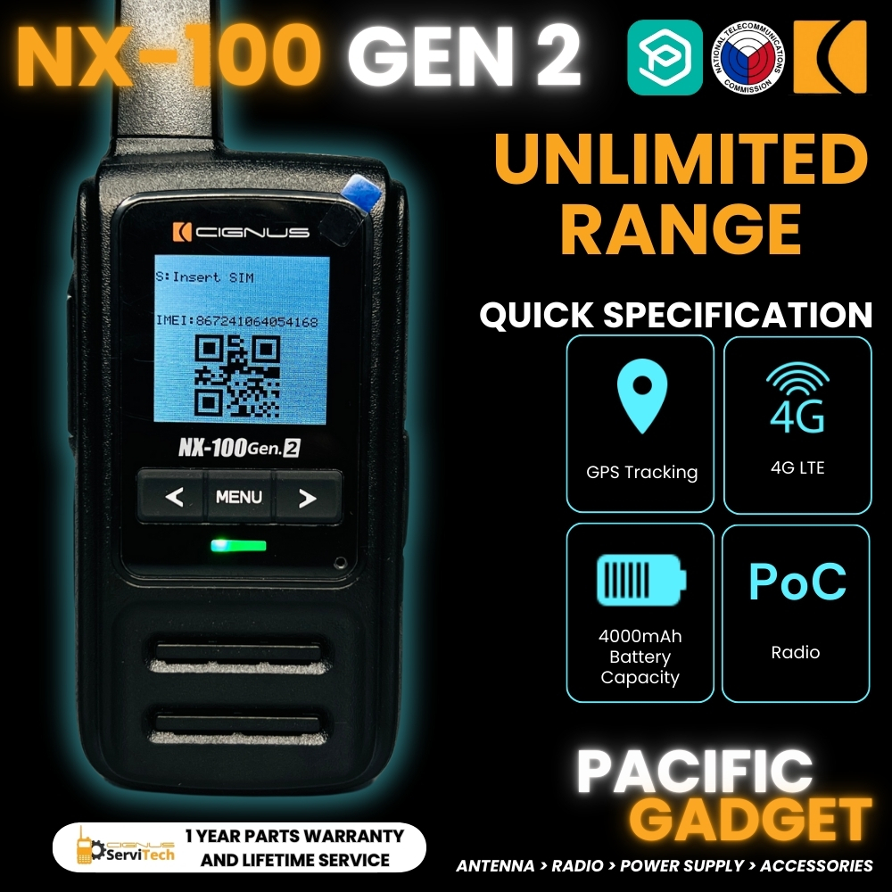 Cignus NX100 Gen2 WITH GPS 4G POC two way radio walkie talkie 1PC ONLY ...