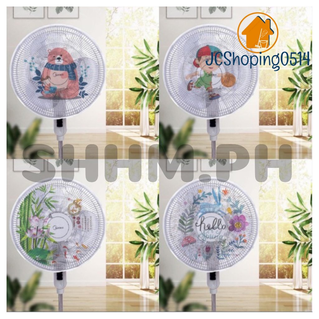 SHHM.PH Cute Cartoon Electric Fan Cover Circular Fan Shield Dust ...
