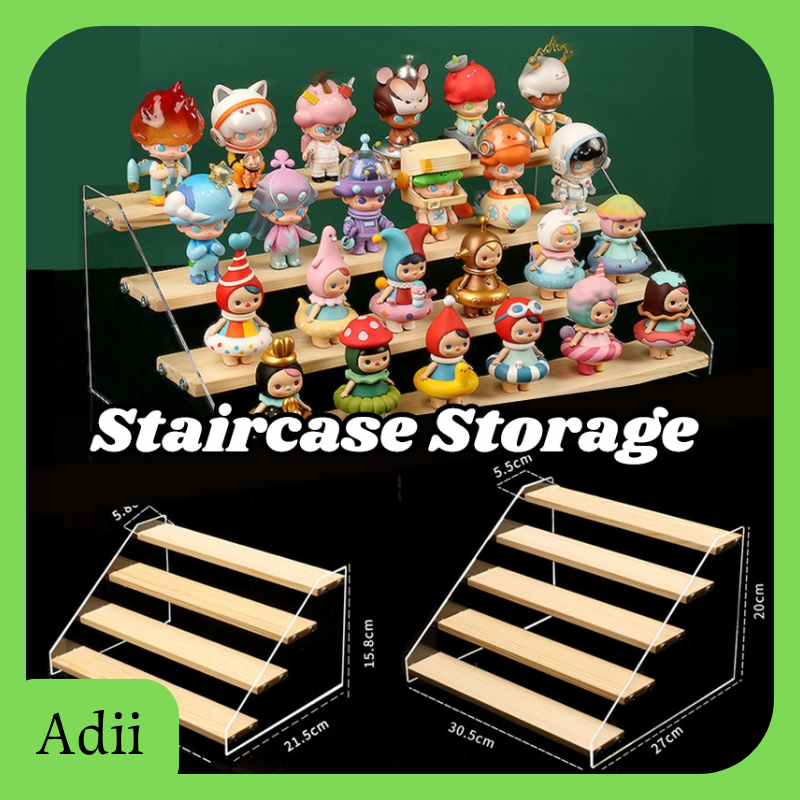 Staircase Storage DisplayAcrylic Display Stand Wooden Display Rack ...