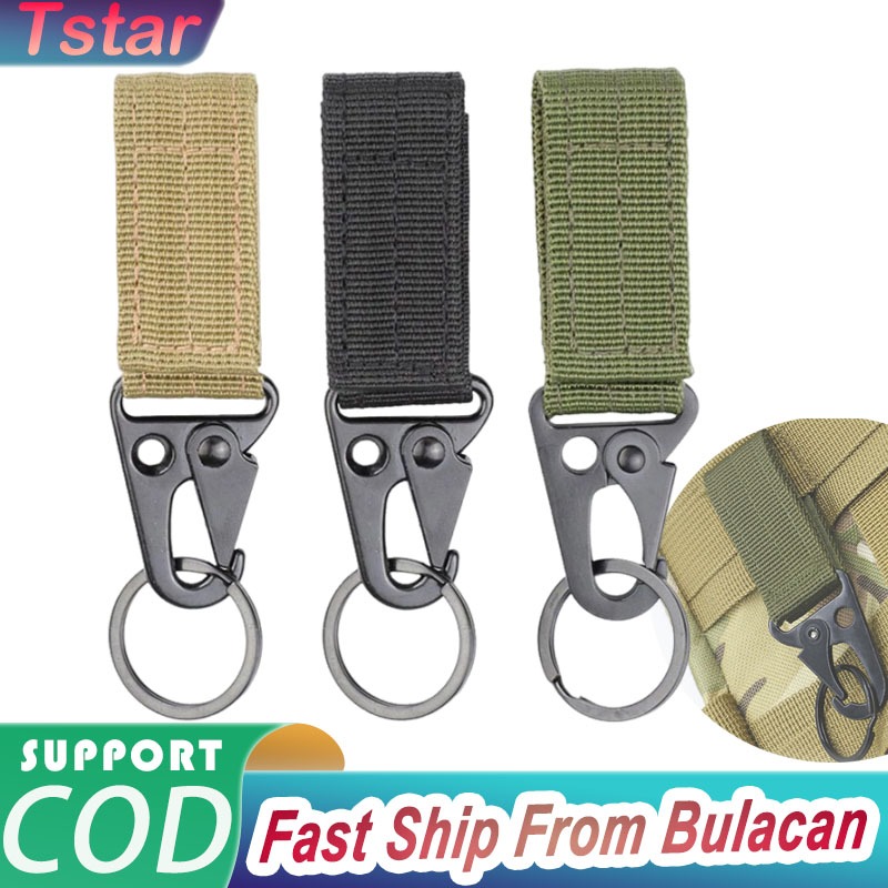Tactical Belt Keychain Holder Carabiner Nylon Webbing Buckle Hook ...