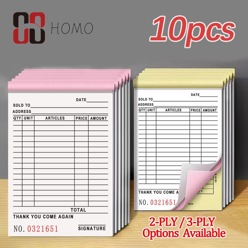 10pcs Carbonized Resibo Receipt Wholesale Payment Business Order ...