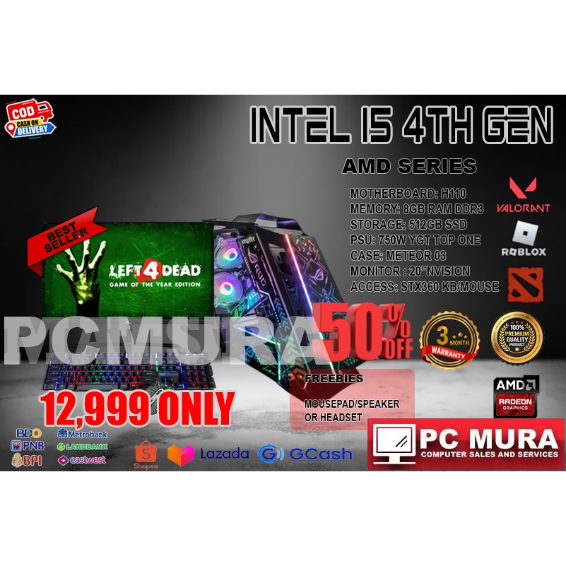 DESKTOP COMPUTER SET INTEL CORE I5 4TH GEN 8GB RAM 512GB SSD 20 INCHES ...