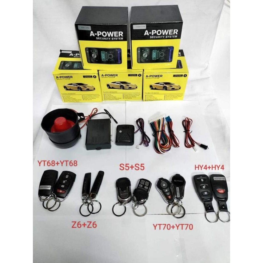 2 pcs Remote Car Alarm System A-Plus (1 set with Horn and Harness ...
