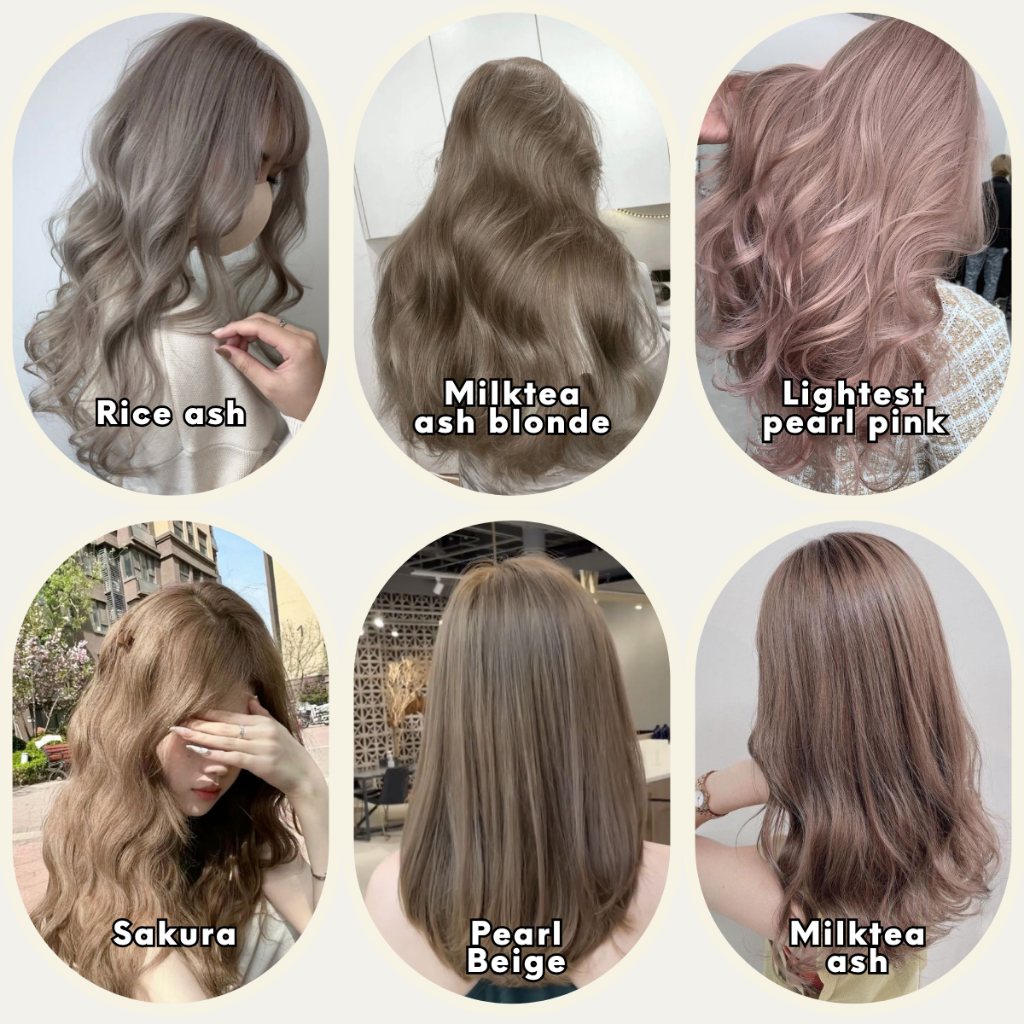 Brown Ash Korean fashion hair color permanent dye set w/ keratin ...