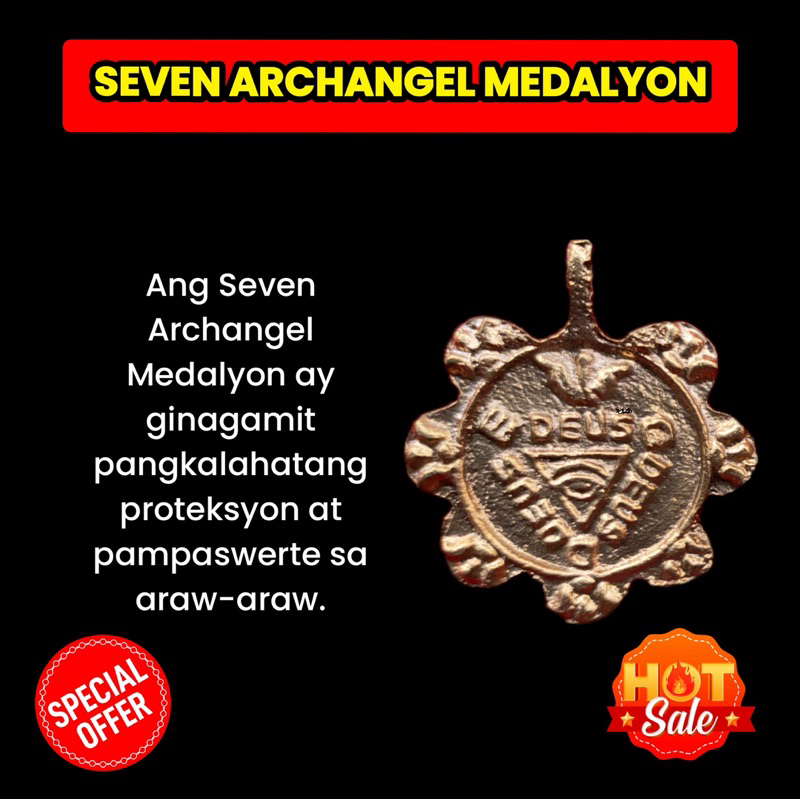 Seven Angel Small Medalyon with dasal | Shopee Philippines