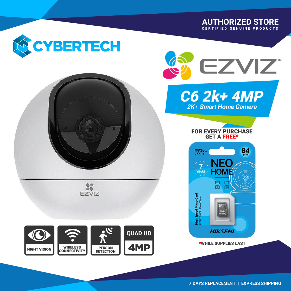 EZVIZ C6 2K 4MP Indoor Camera, Pan/Tilt Baby Pet Monitor With Ai Human And Detection | Shopee ...