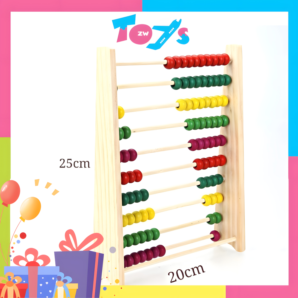 Gift 5 Row 10 Row Wooden Beads Abacus Count Frame Teaching Aid Math ...
