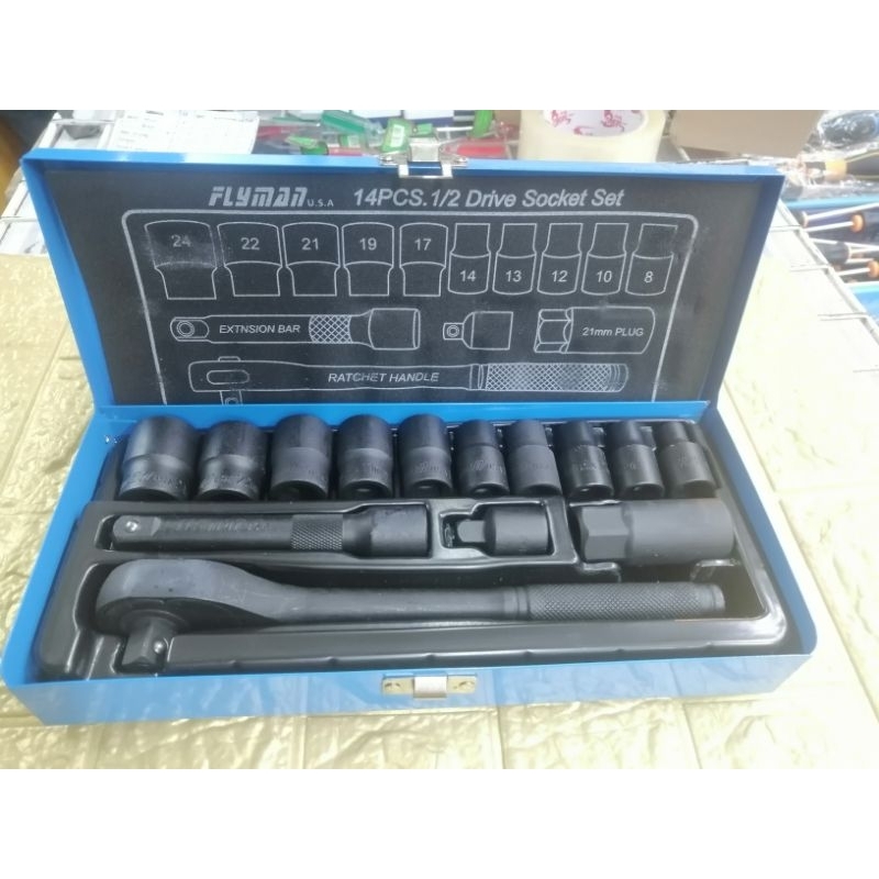 Original Flyman Usa 14pcs Socket Set 1/2 Drive | Shopee Philippines