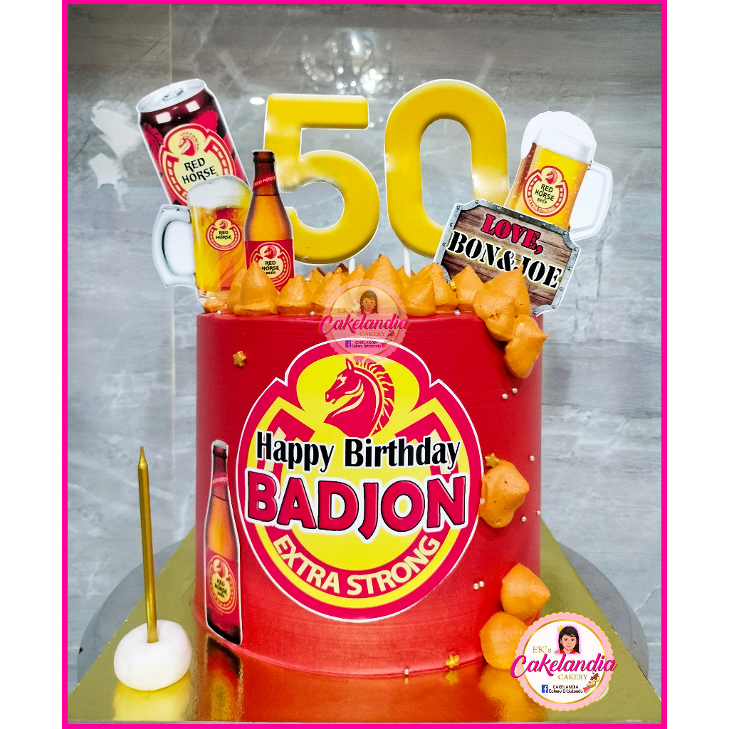 RED HORSE Theme Cake Topper with FREE Candle | Shopee Philippines