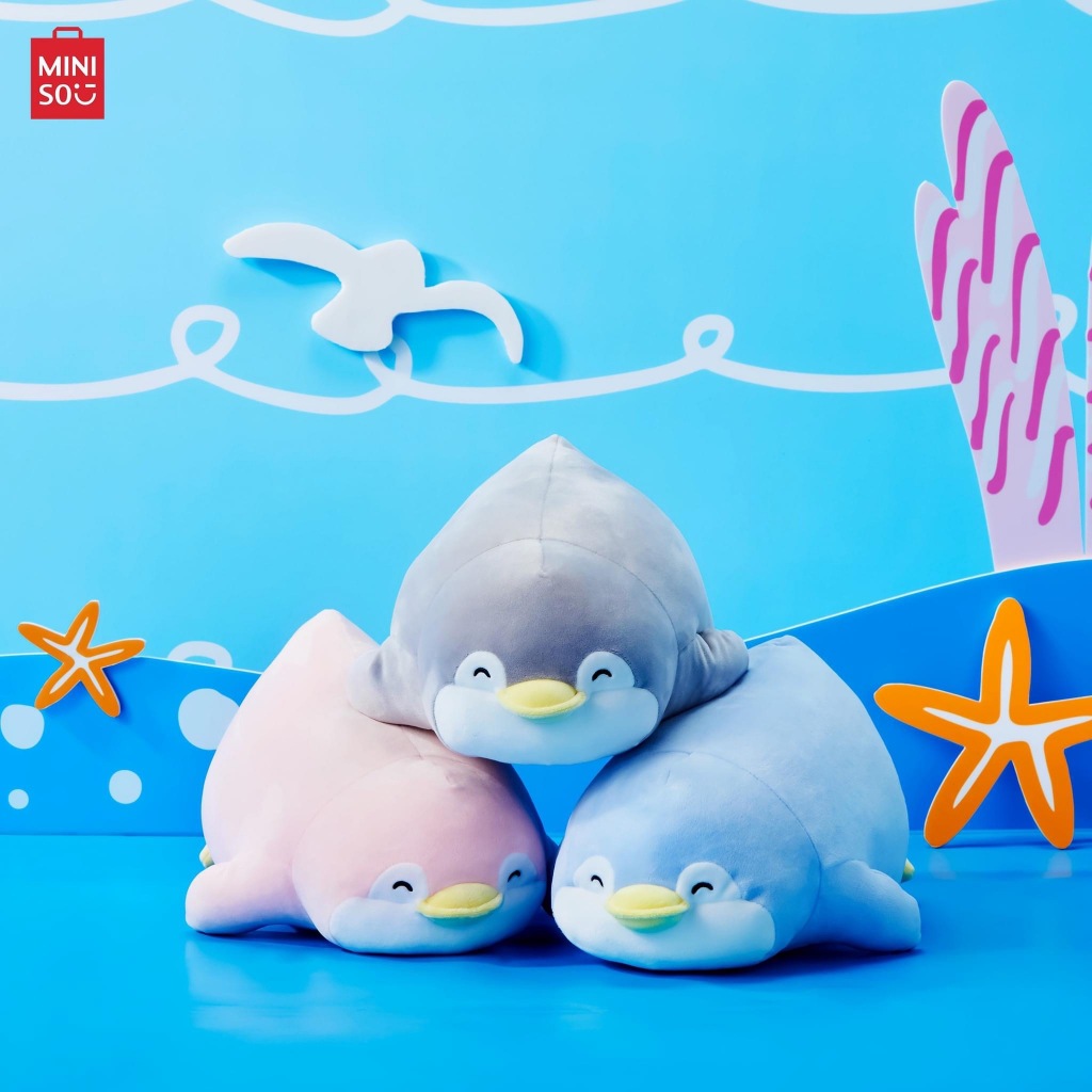 Miniso Penguin Plush Toys Penguin Blue and Grey Pink 25in/15in | Shopee ...