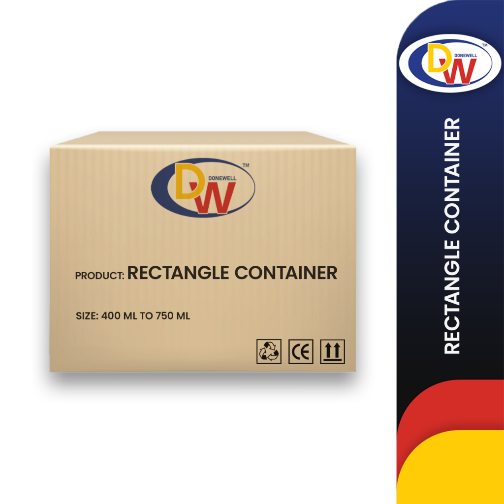 Donewell Rectangle Colored 500, 750 Microwavable Food Container ...