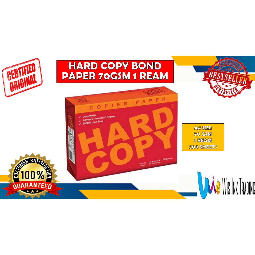 HARD COPY BOND PAPER A4 SIZE 70GSM 1 REAM | Shopee Philippines